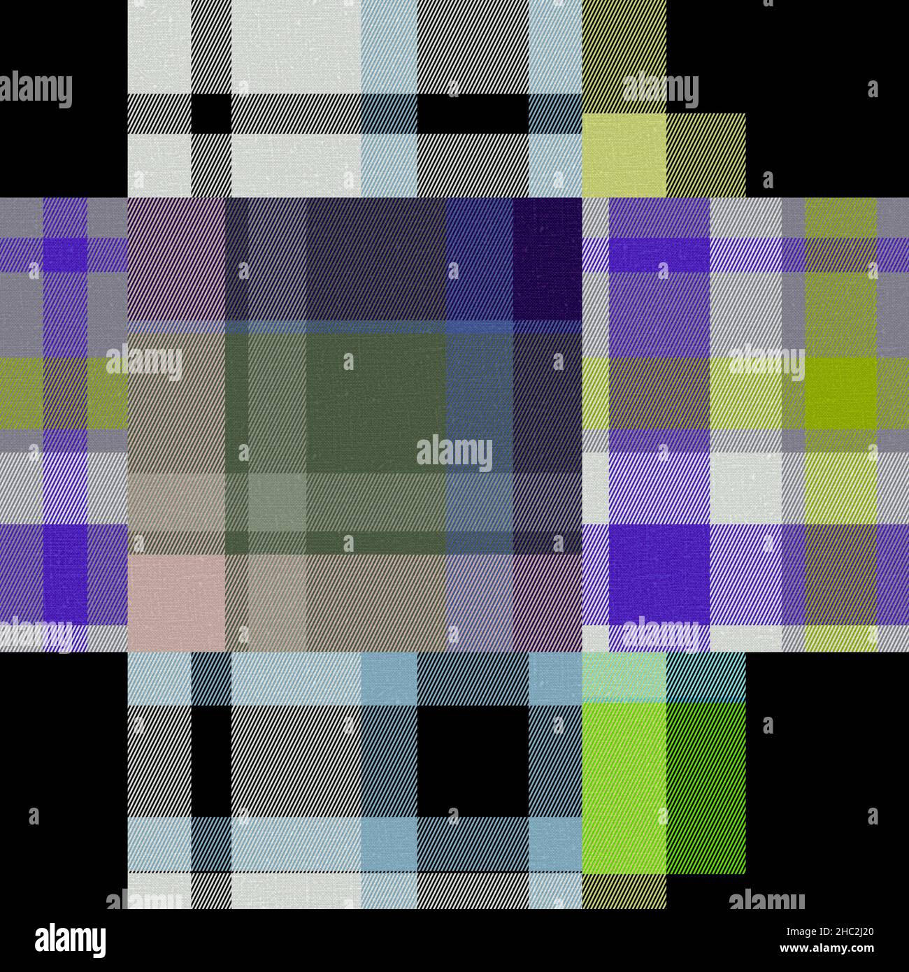 Seamless madras patchwork plaid cotton pattern. Tileable quilting ...