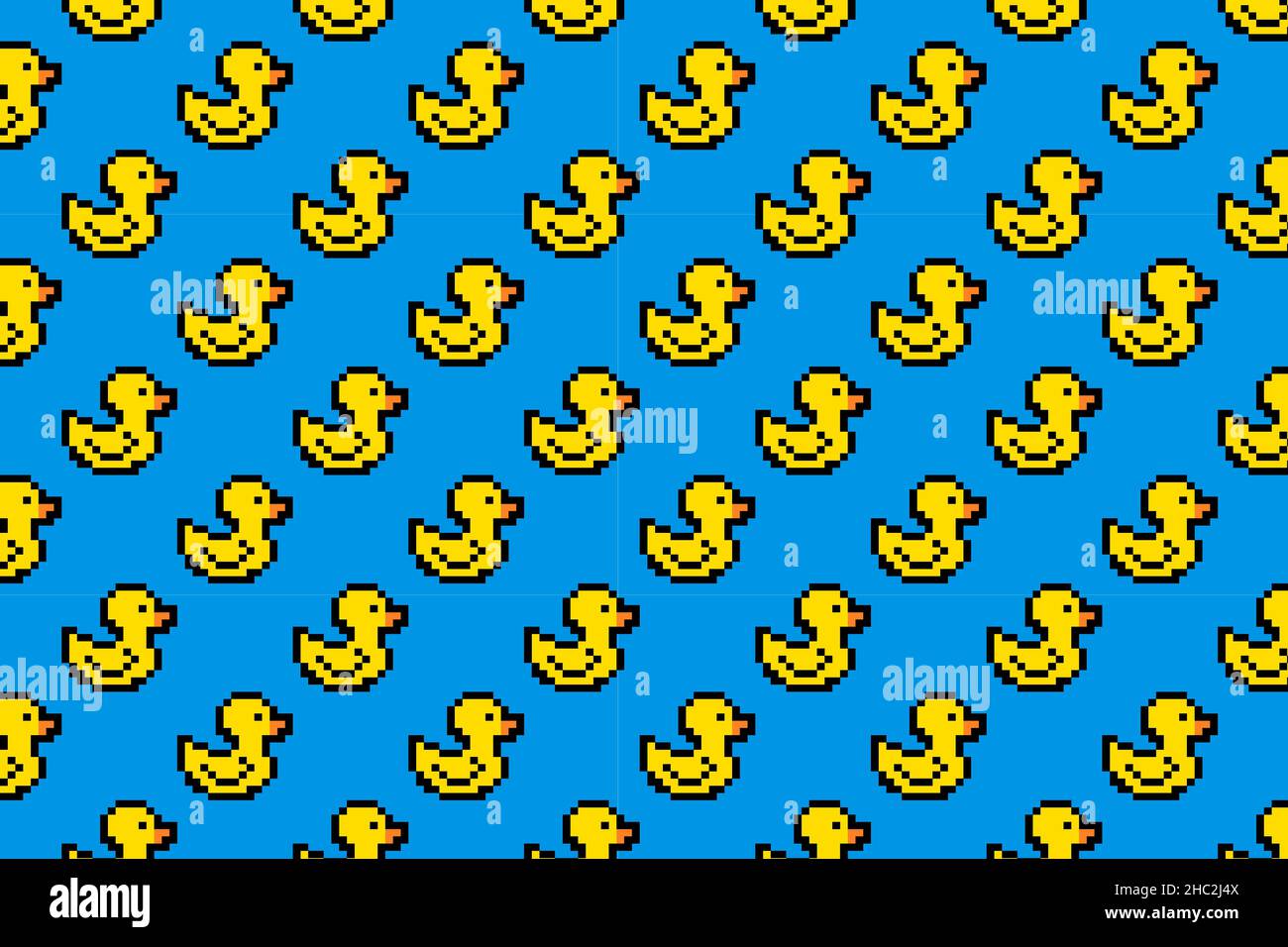 Rubber yellow duck pixel art. Seamless Pattern Stock Vector Image & Art - Alamy
