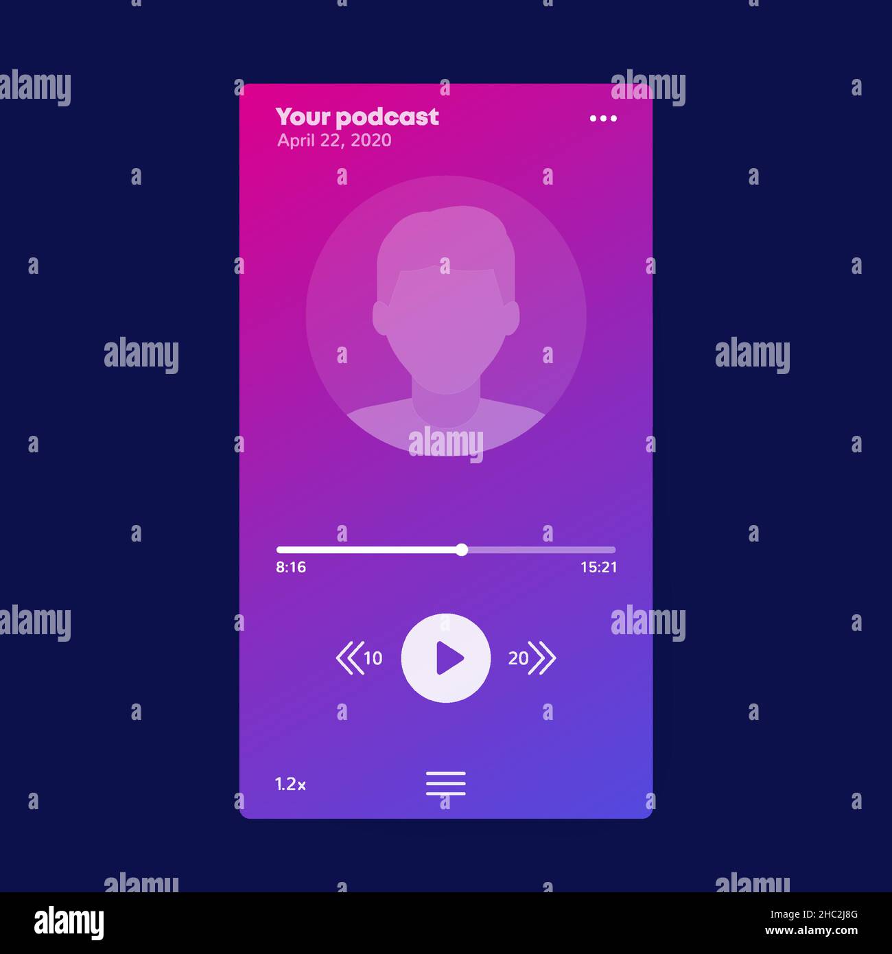 Podcast app, player mobile ui, vector design Stock Vector Image & Art ...
