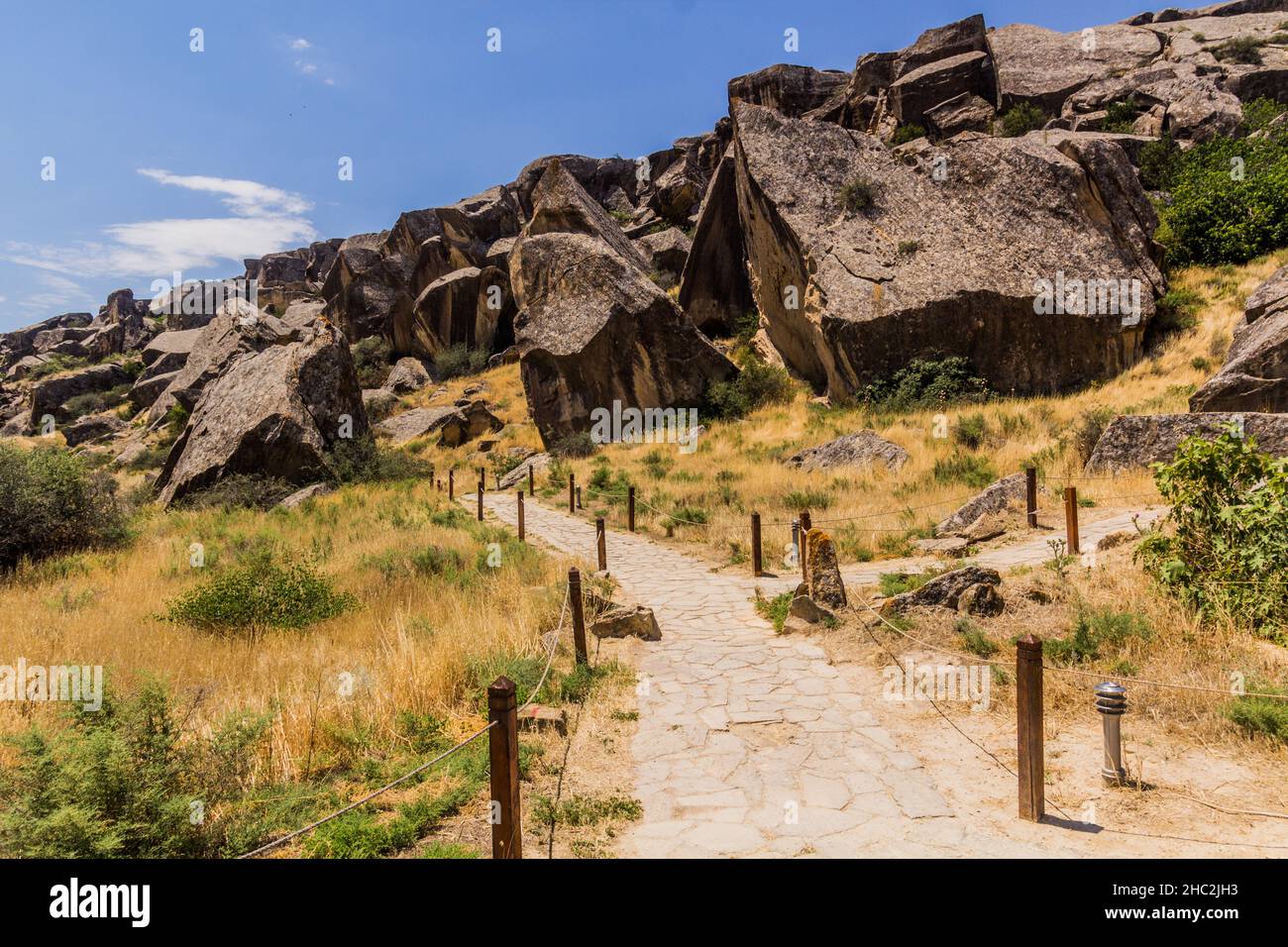 Path in Gobustan petroglyph reserve, Azerbaijan Stock Photo - Alamy
