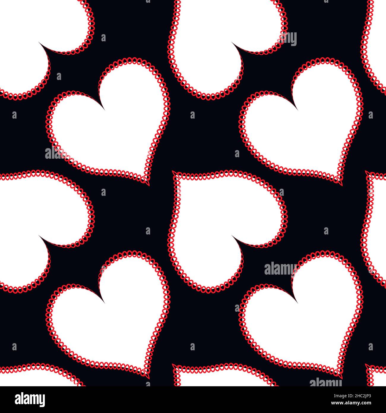 Illustration - Seamless pattern on a square background - hearts made of ...