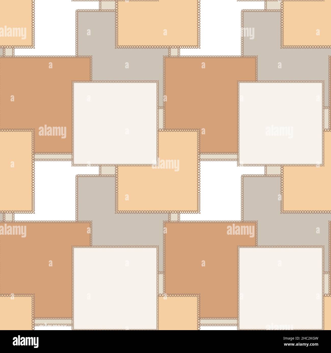 Seamless pattern on a square background - patchwork quilt. Design element of books, notebooks ...