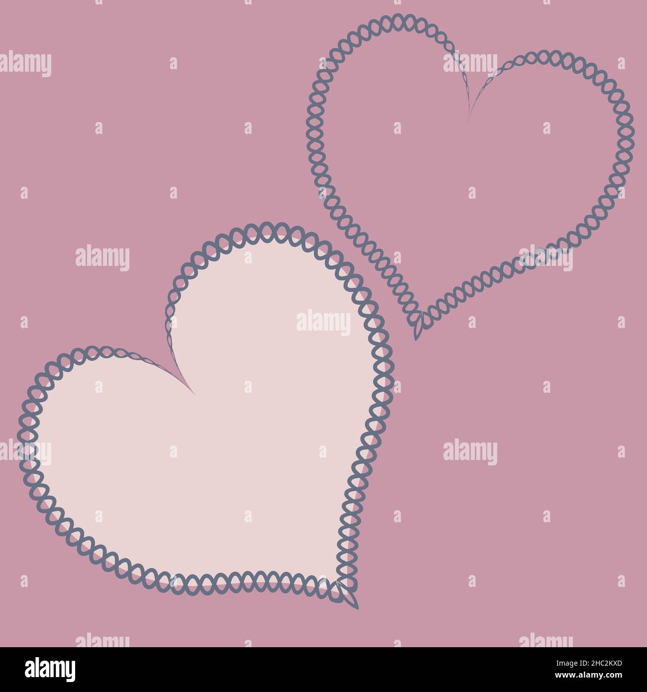 Illustration - Seamless pattern on a square background - hearts made of ...