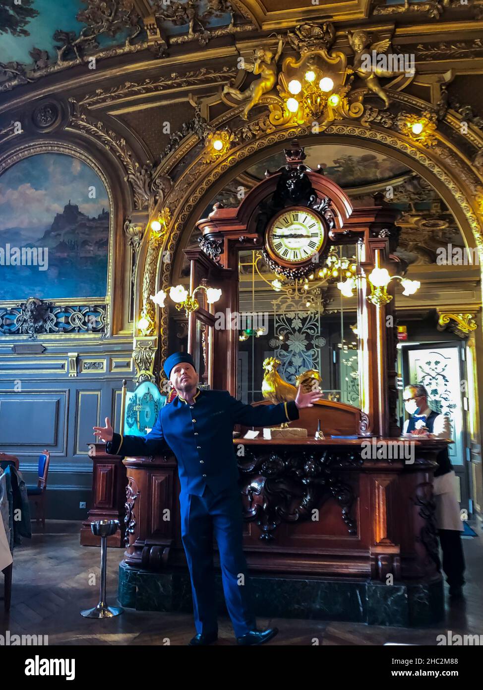 Paris, France, French Waiter Performing, Inside French Traditional ...