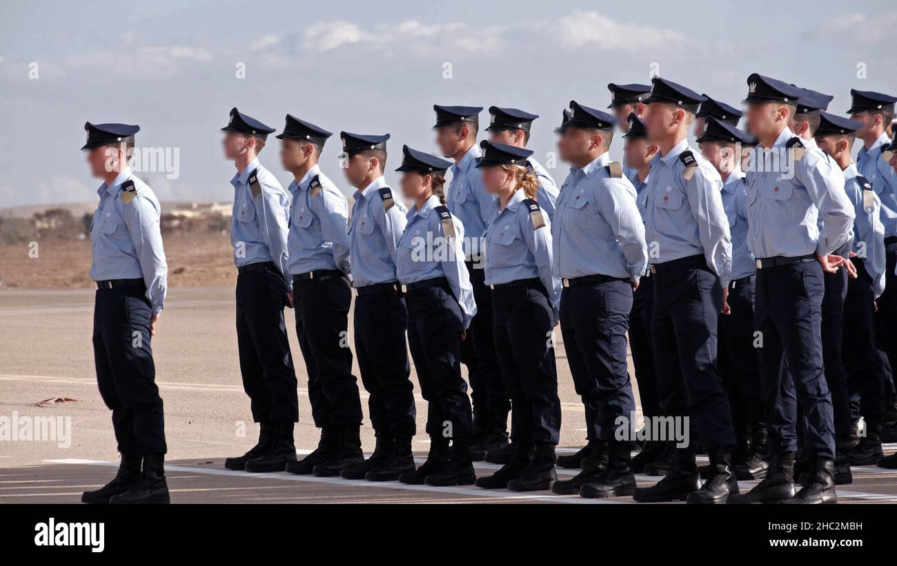 Hatzerim, Israel. 22th Dec, 2021. Newly qualified Israeli Air Force ...