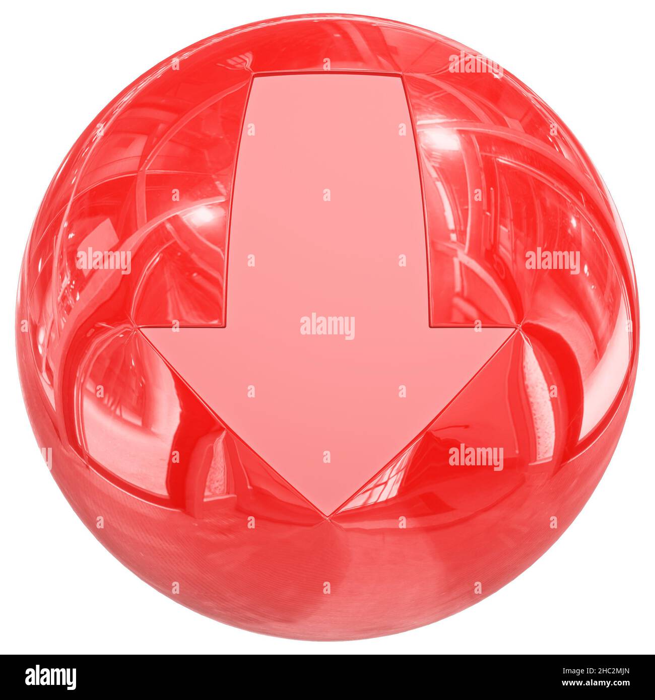 Sphere with arrow - download button 3d isolated - 3d rendering Stock ...