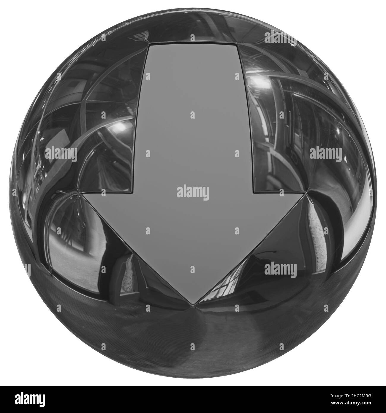 Sphere with arrow - download button 3d isolated - 3d rendering Stock Photo - Alamy