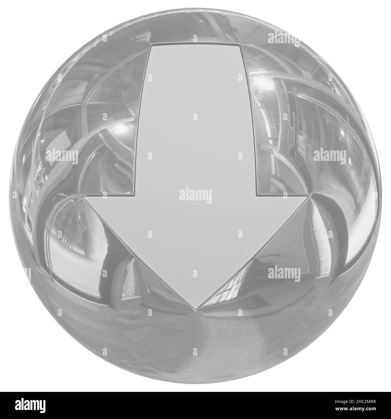 Sphere with arrow - download button 3d isolated - 3d rendering Stock ...