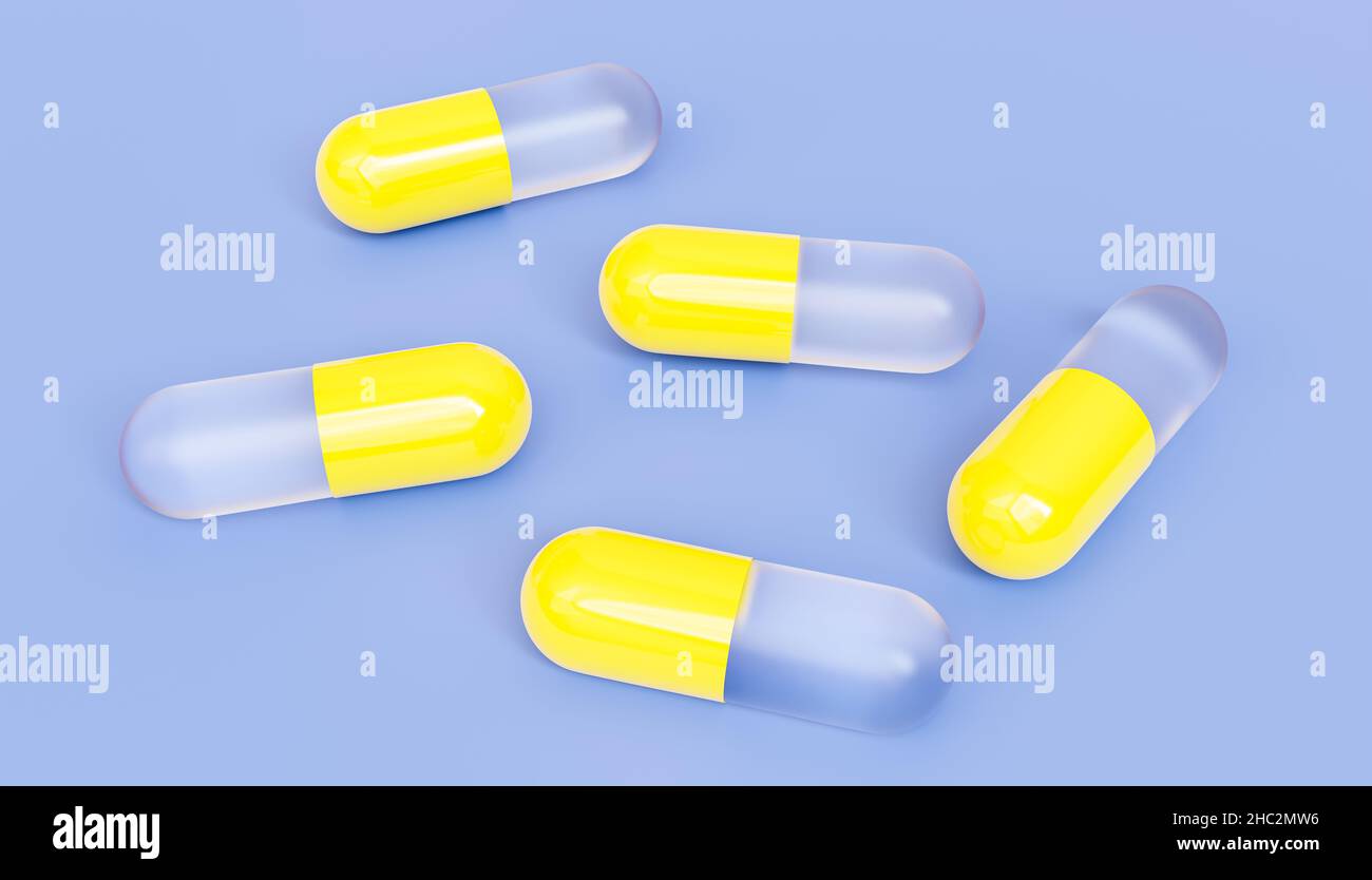 Vitamin B12 pills, Capsule,Cobalamin, 3D illustration Stock Photo - Alamy