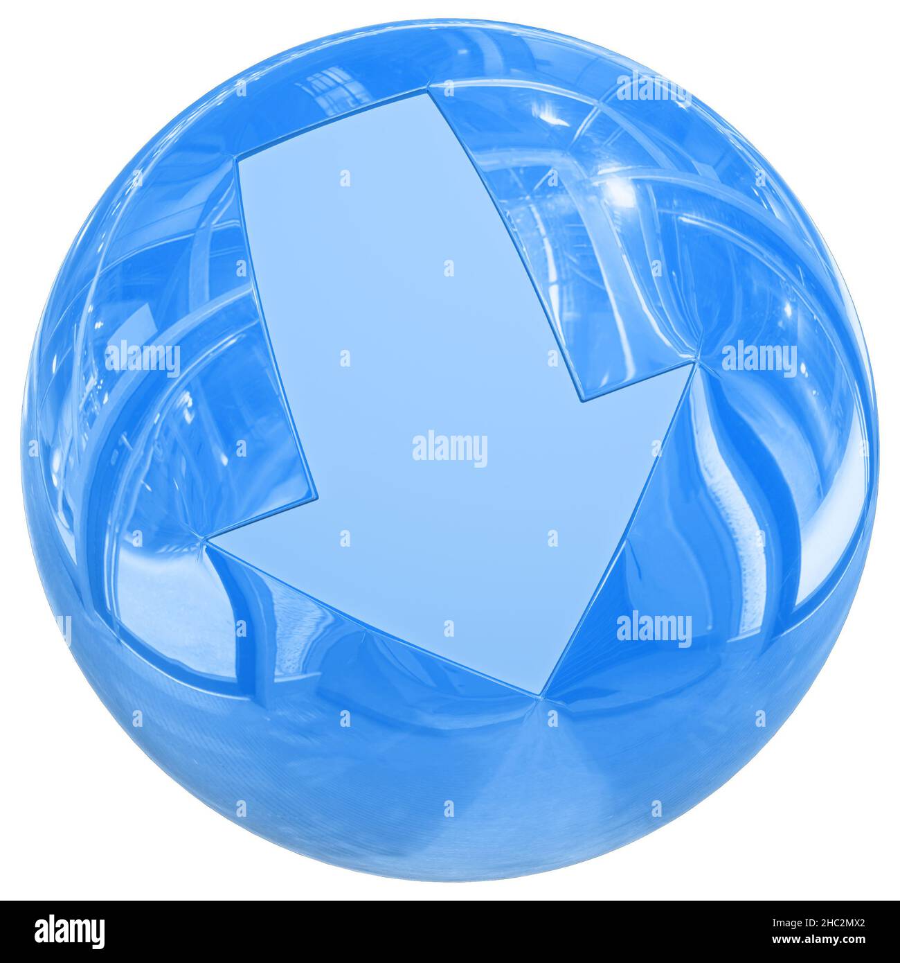 Sphere with arrow - download button 3d isolated - 3d rendering Stock ...