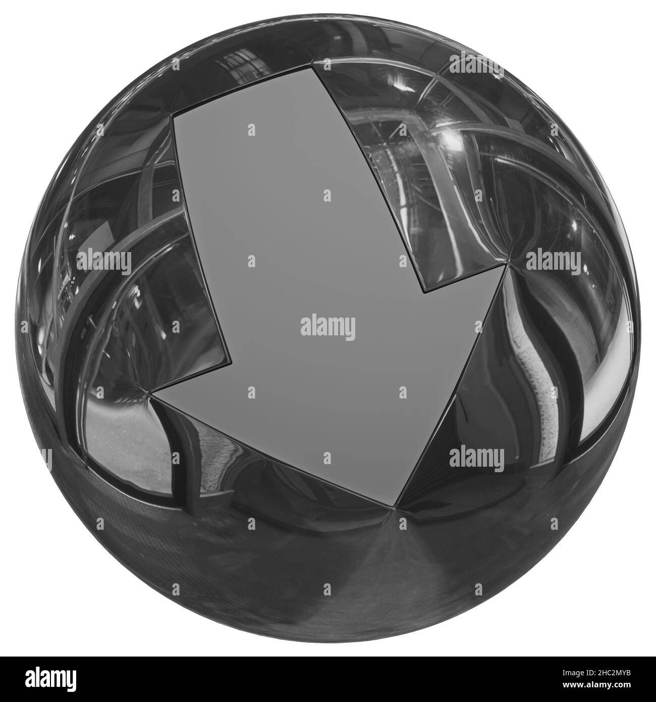 Sphere with arrow - download button 3d isolated - 3d rendering Stock Photo - Alamy