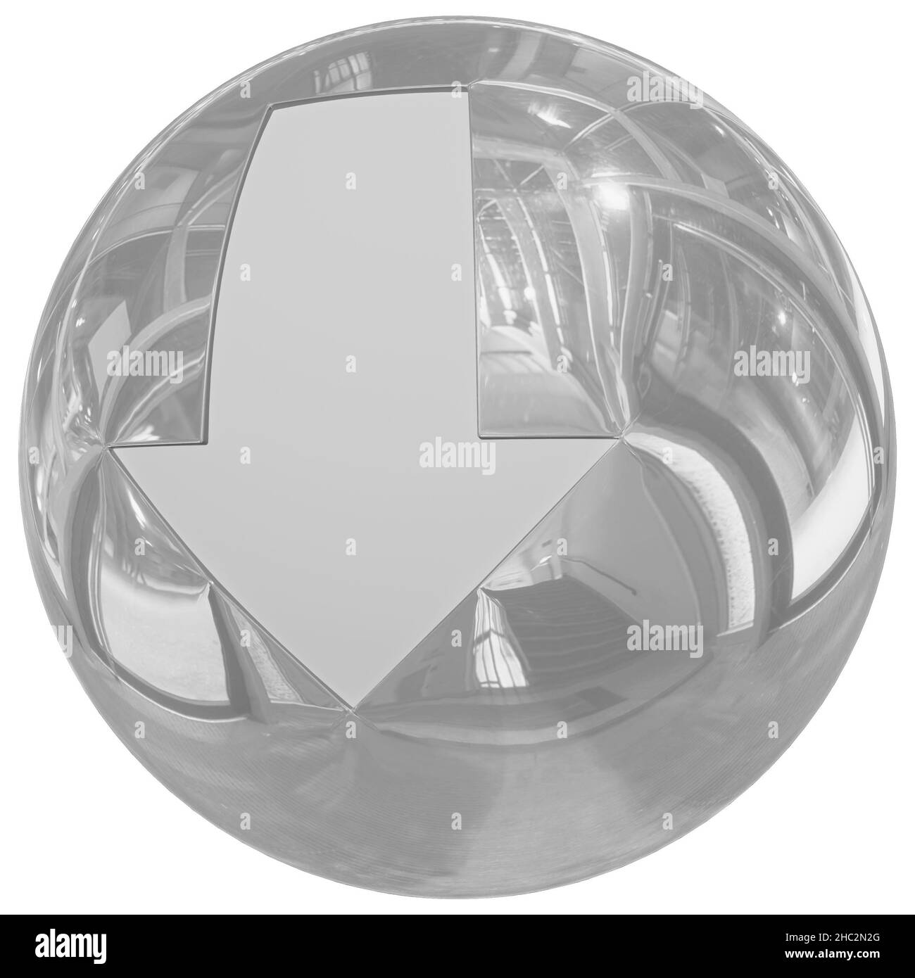 Sphere with arrow - download button 3d isolated - 3d rendering Stock Photo - Alamy