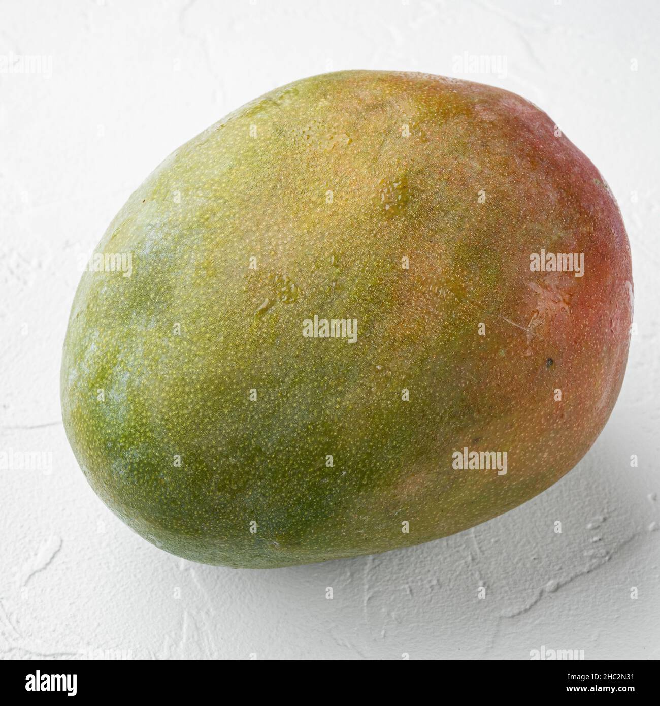 Mango whole fruit set, on white stone table background, square format ...