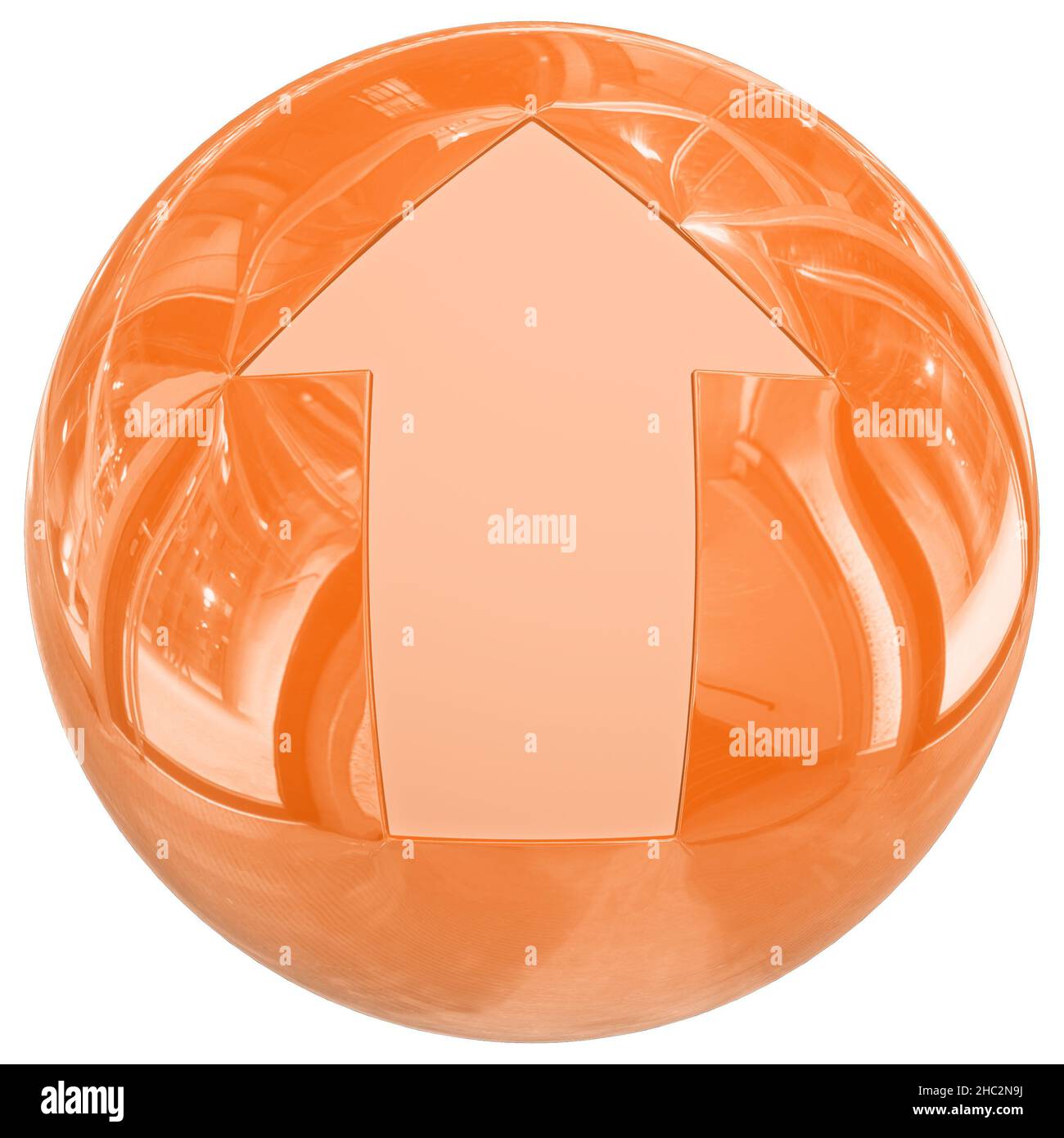 Sphere with arrow - upload button 3d isolated - 3d rendering Stock Photo - Alamy