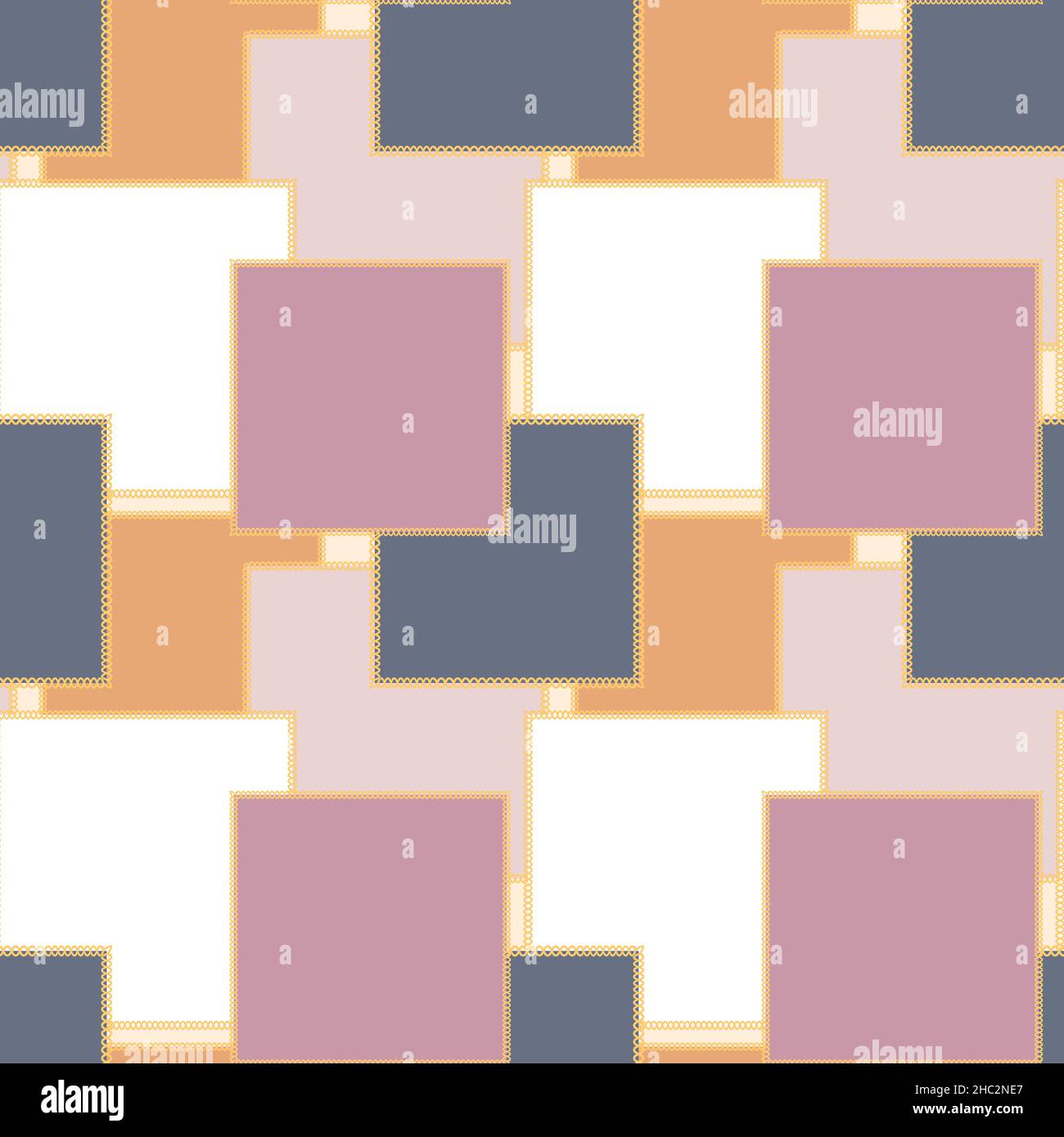 Seamless pattern on a square background - patchwork quilt. Design element of books, notebooks ...