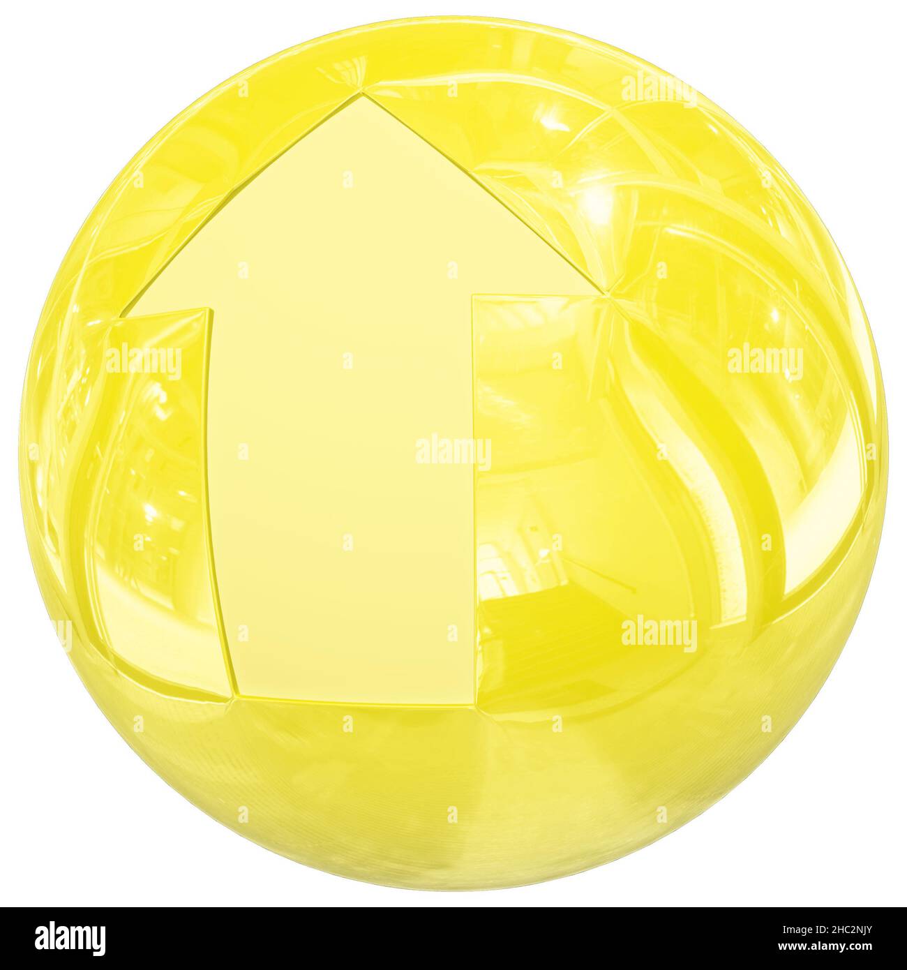 Sphere with arrow - upload button 3d isolated - 3d rendering Stock Photo - Alamy