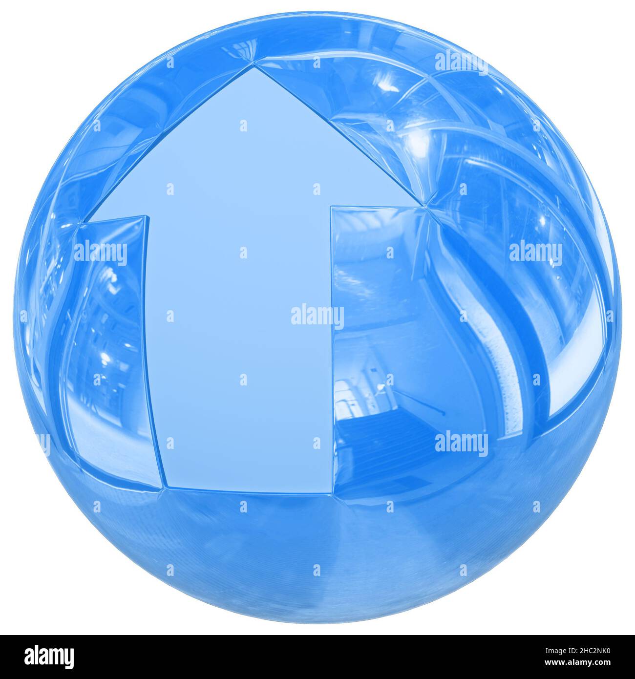 Sphere with arrow - upload button 3d isolated - 3d rendering Stock ...