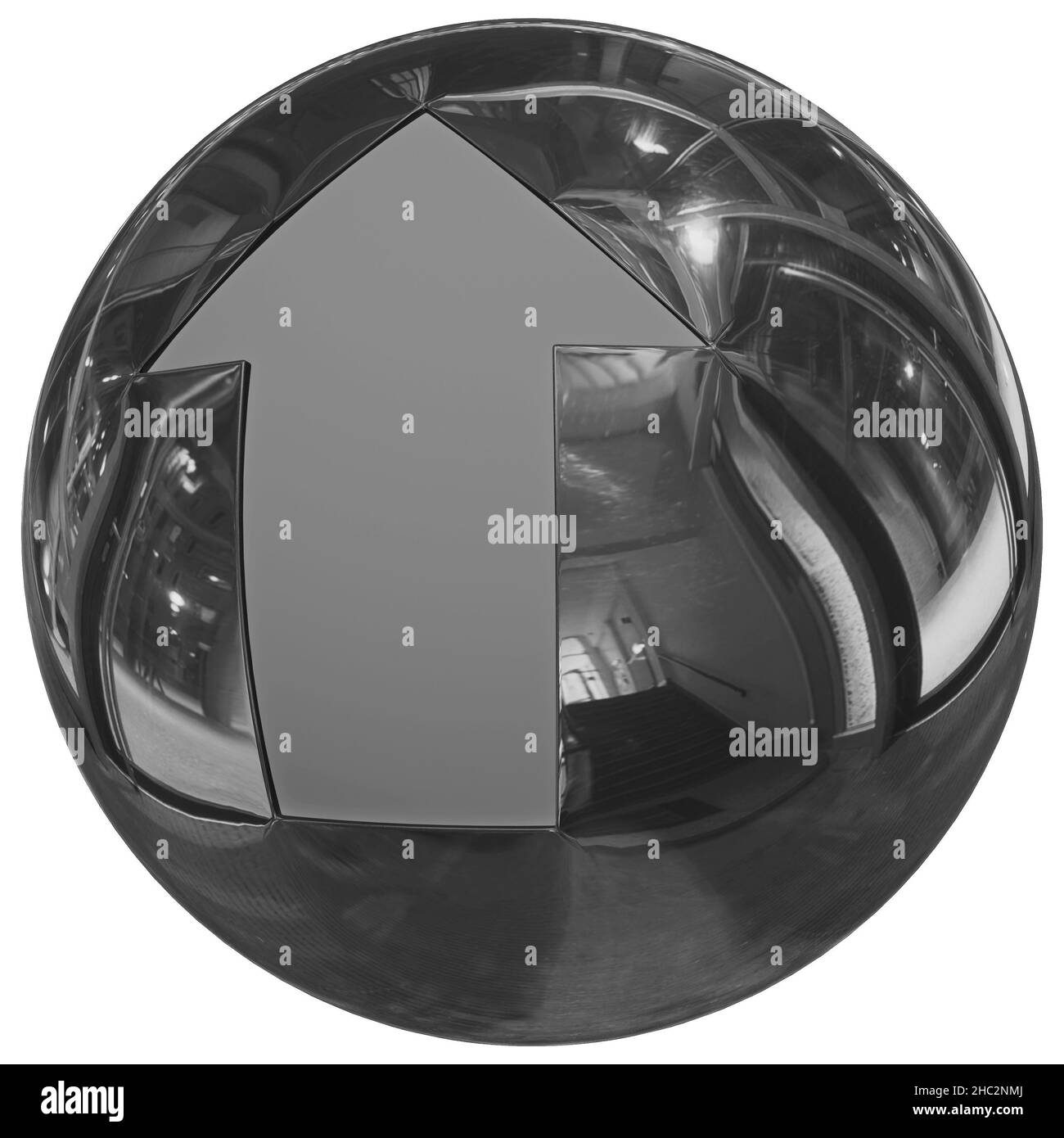 Sphere with arrow - upload button 3d isolated - 3d rendering Stock Photo - Alamy