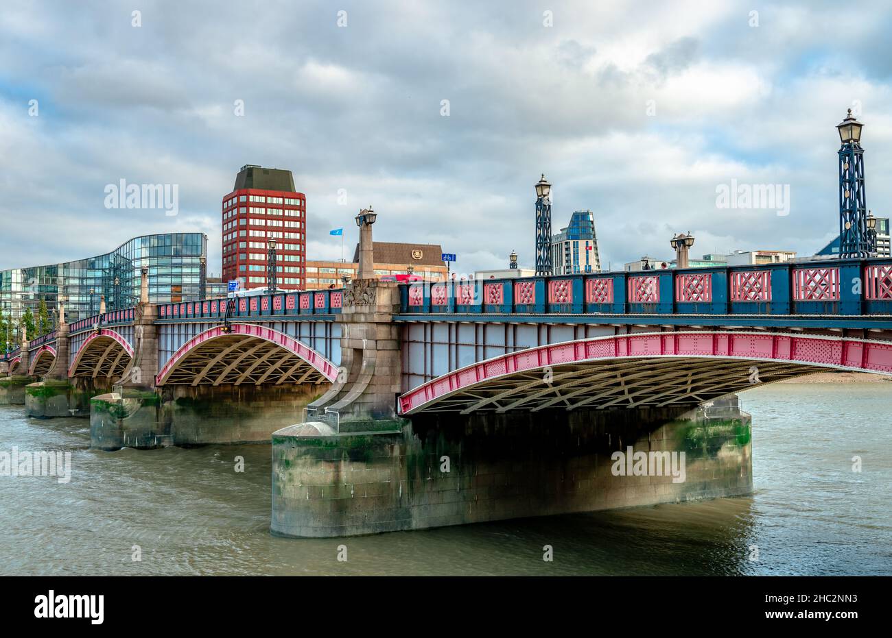 Lambeth Bridge, seen from Millbank. It is a road traffic and footbridge ...
