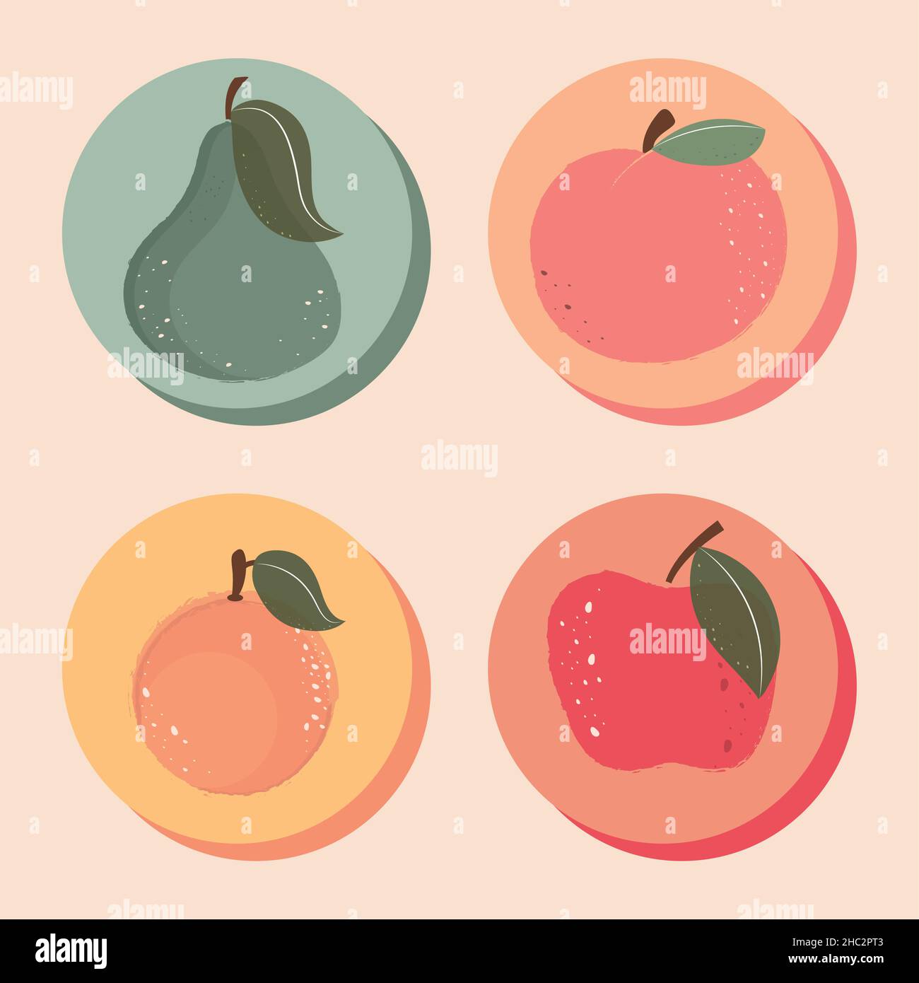 round icons fruits Stock Vector Image & Art - Alamy
