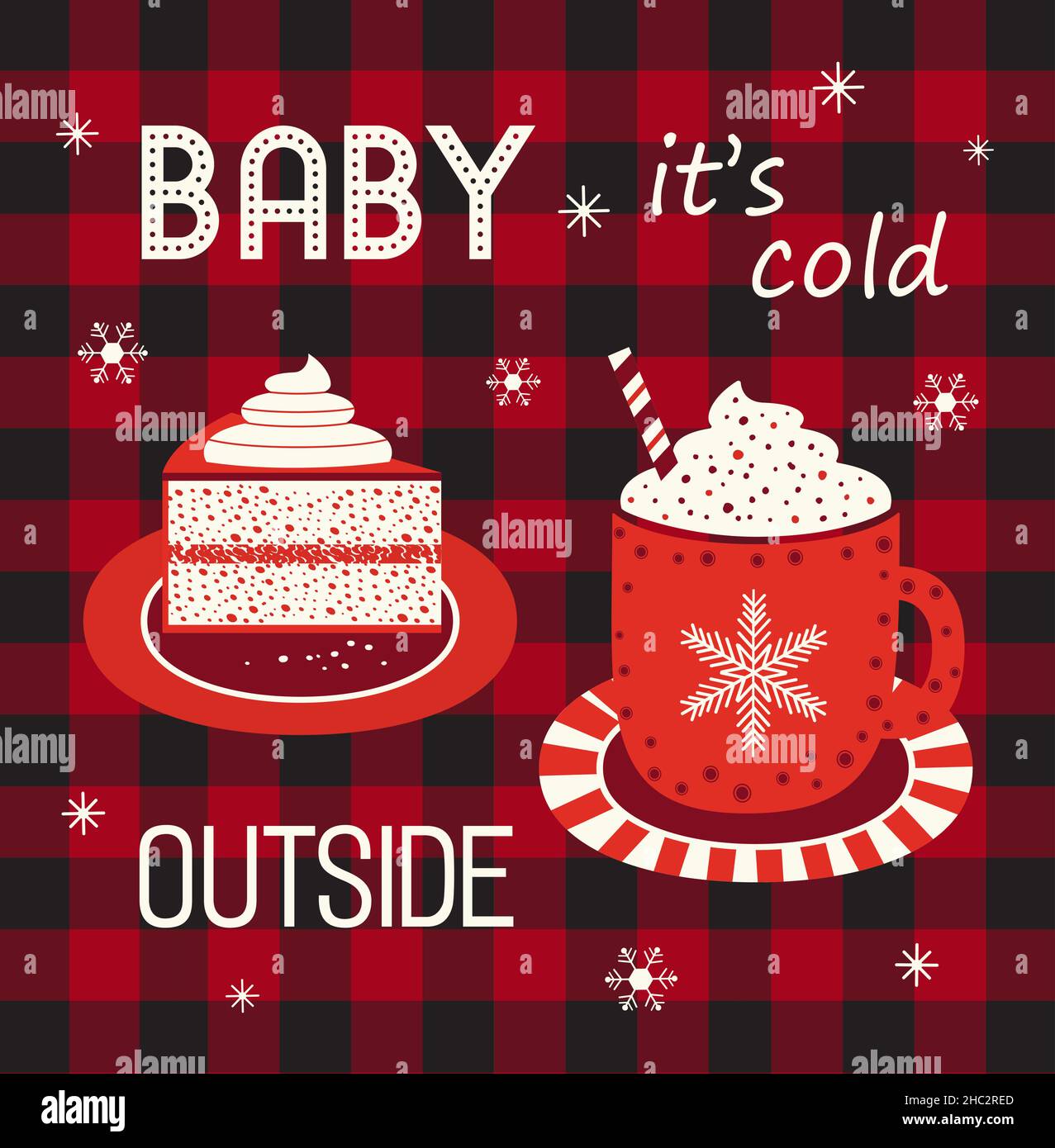 Hot homemade cocoa decoration Stock Vector Images - Alamy