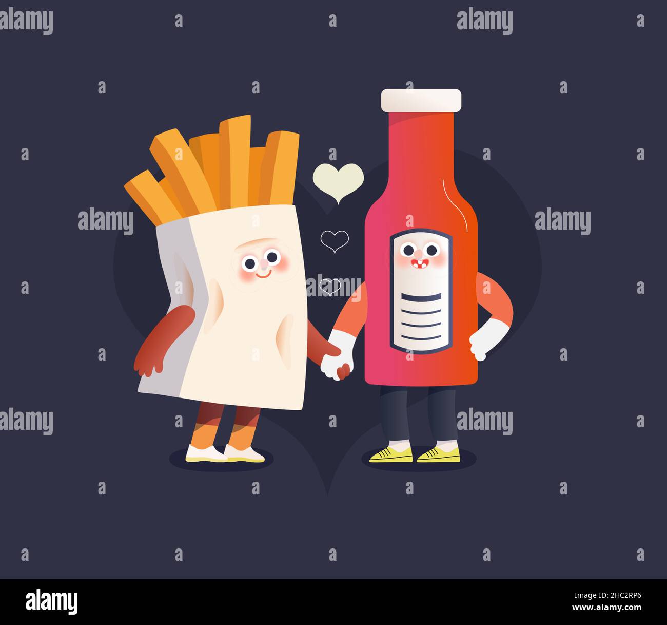 Couple fries Stock Vector Images - Alamy