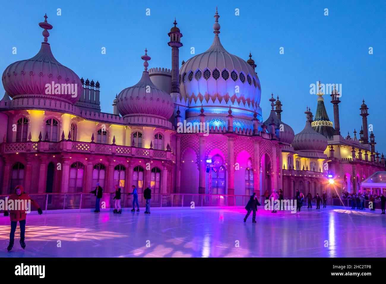 Brighton, December 21st 2021: The annual Royal Pavilion Ice Rink in ...