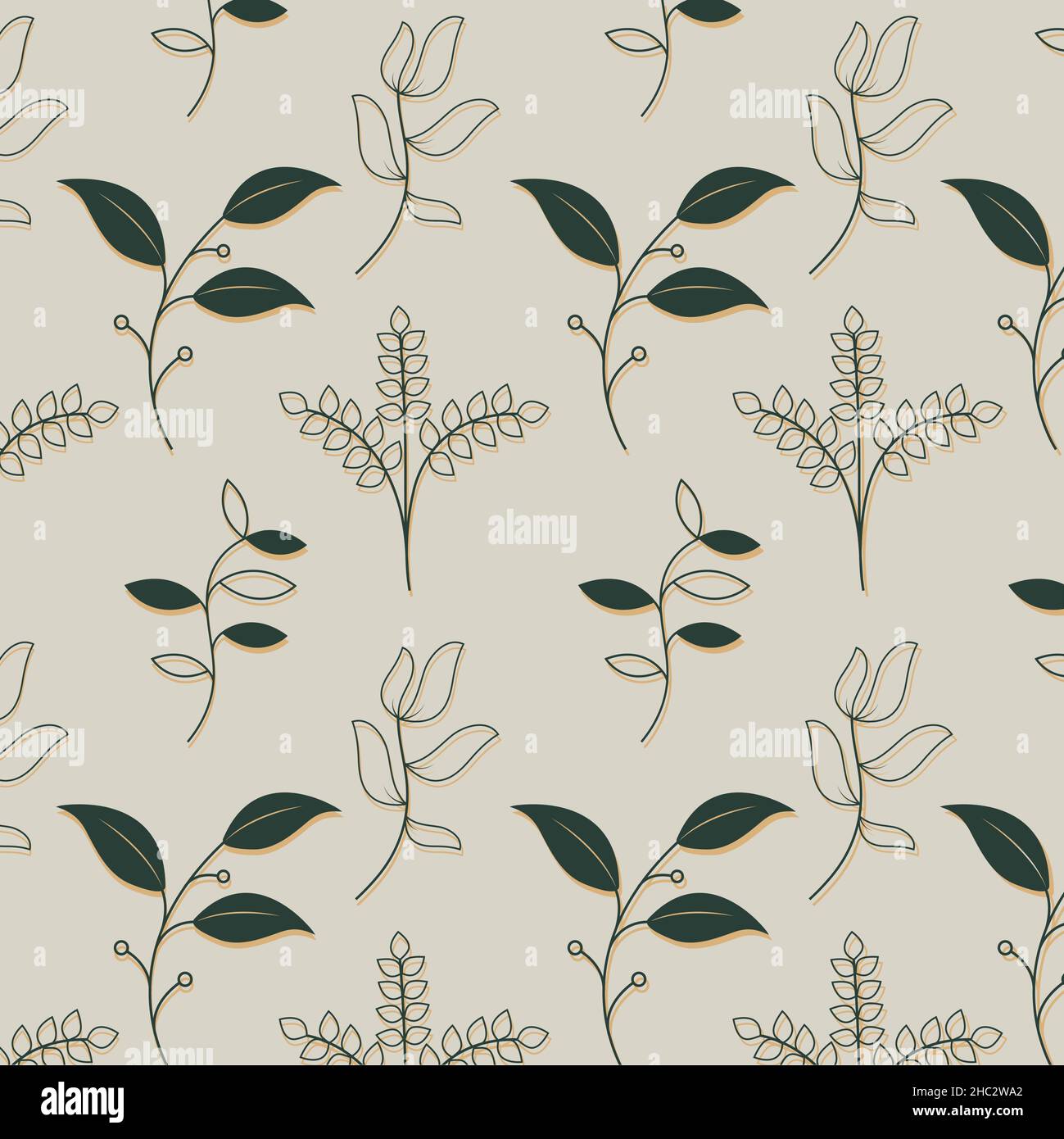 plants leaves pattern Stock Vector Image & Art - Alamy