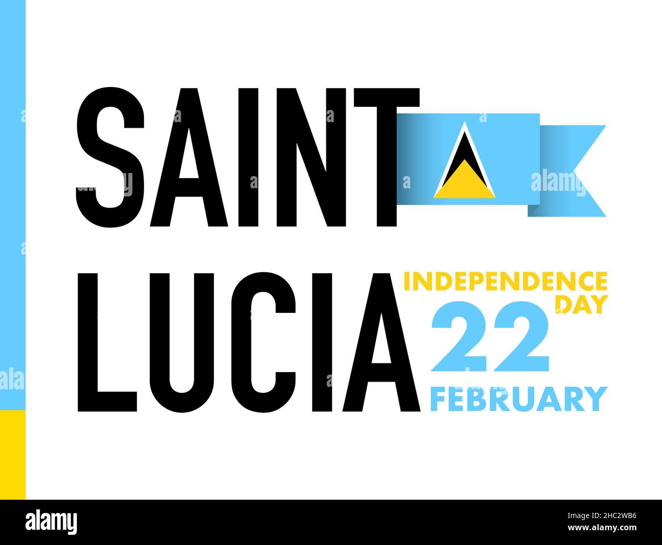 Banner, Saint Lucia Independence Day on February 22. Holiday concept ...