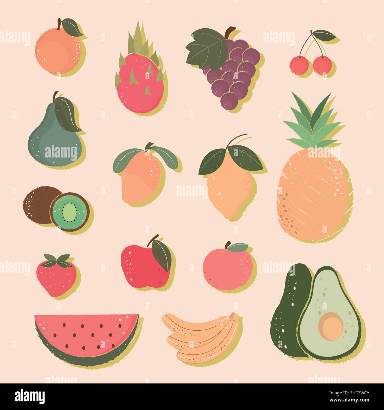 set of fruits Stock Vector Image & Art - Alamy
