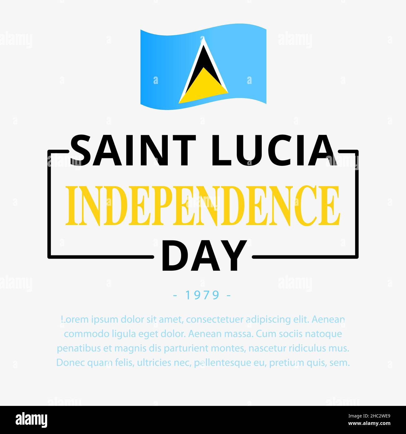 Saint Lucia Independence Day, square banner with place for text Stock ...