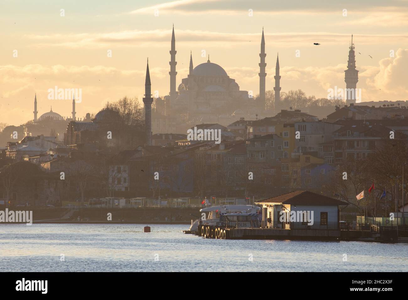 View of the Suleymaniye Mosque which was commissioned by Suleiman the ...