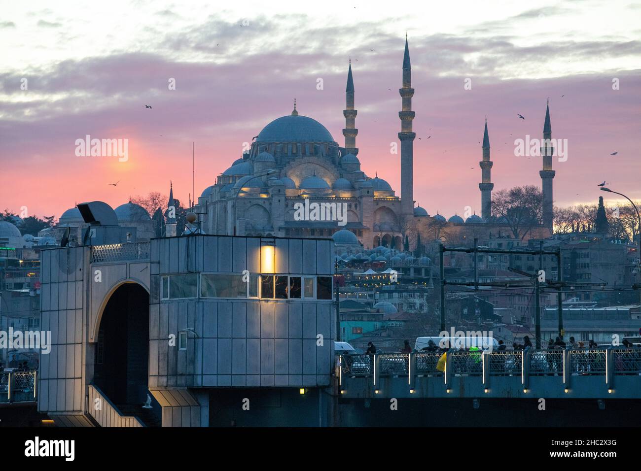View of the Suleymaniye Mosque which was commissioned by Suleiman the ...