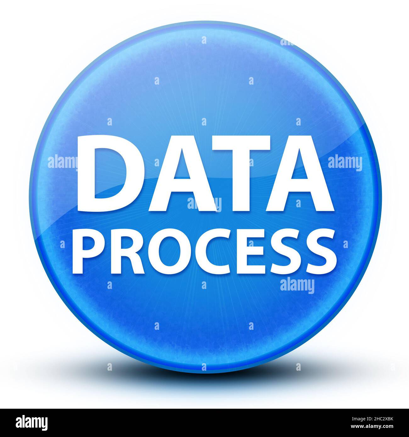 Data Process eyeball glossy elegant blue round button abstract ...