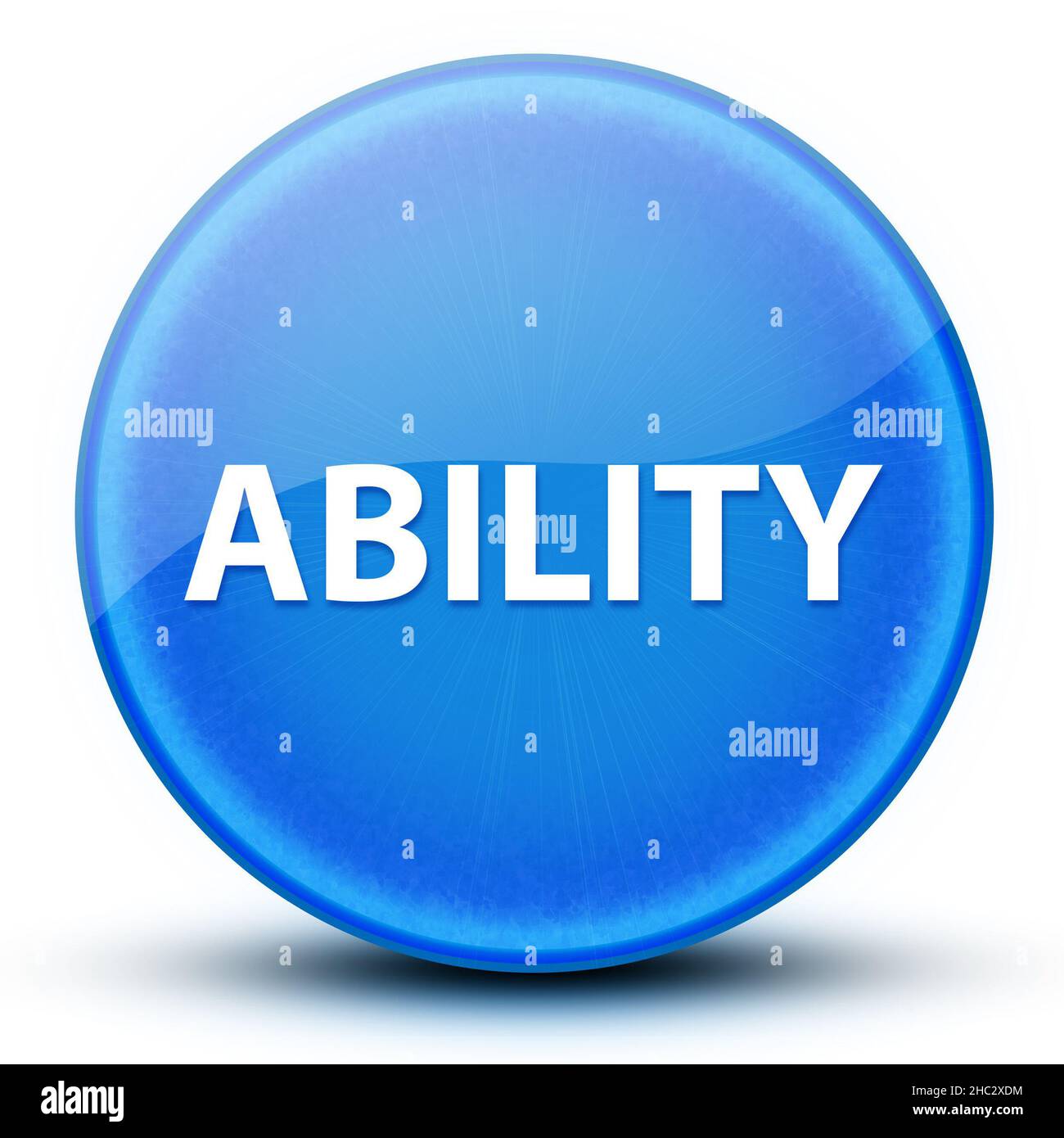 Ability eyeball glossy elegant blue round button abstract illustration ...