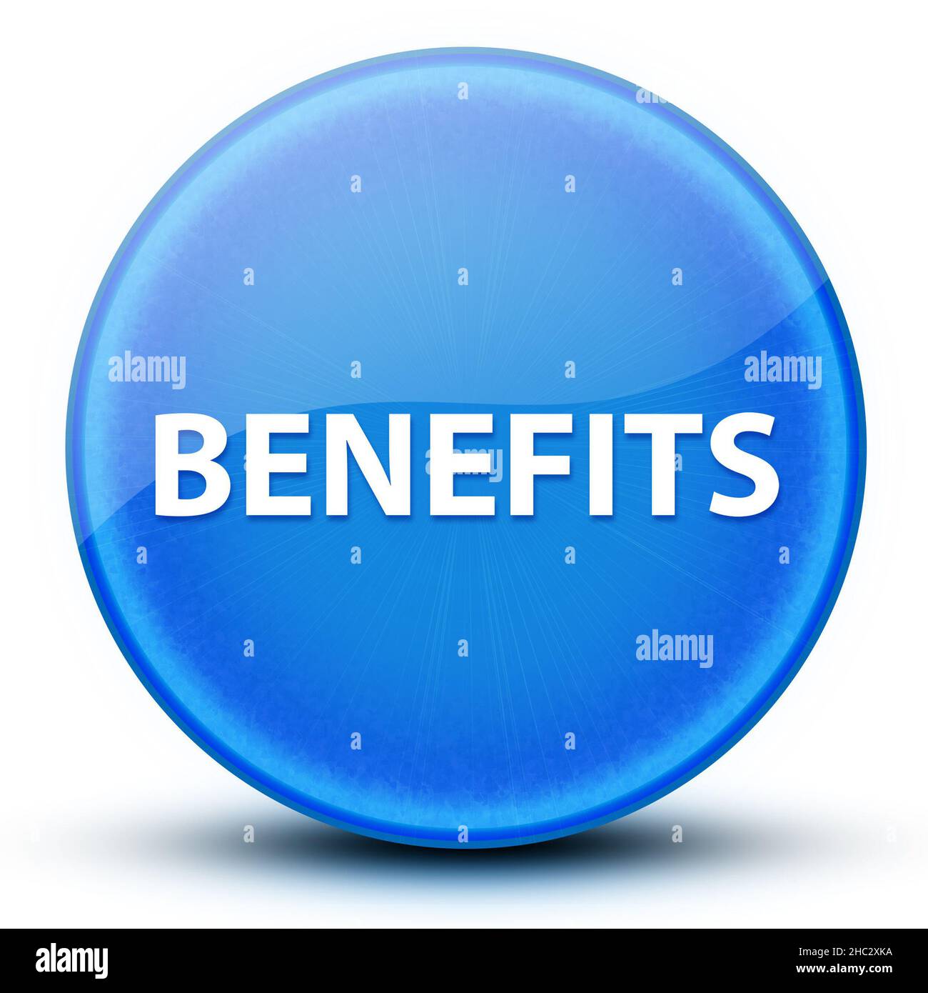 Benefits eyeball glossy elegant blue round button abstract illustration ...