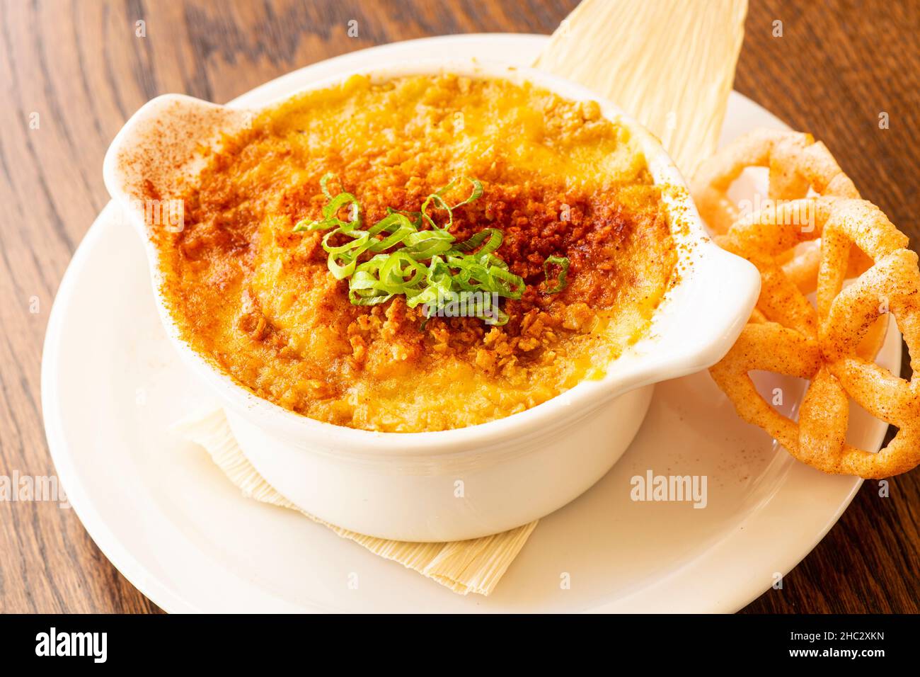 golden hominy and cheese casserole with roasted green chiles, corn ...