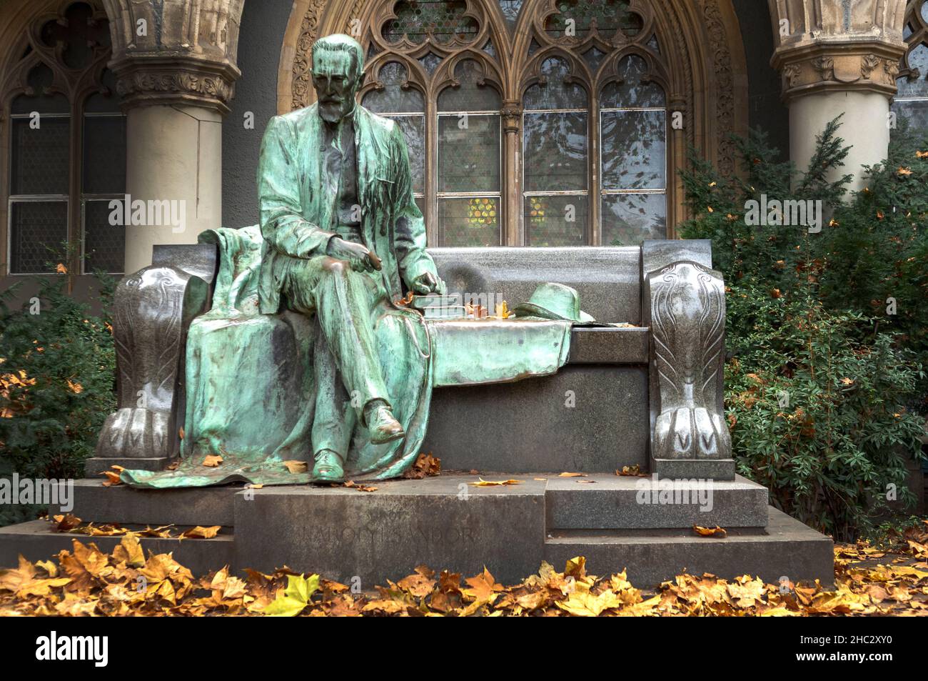 Statue of Grof Karolyi Sandor in the grounds of Vajdahunyad Castle ...
