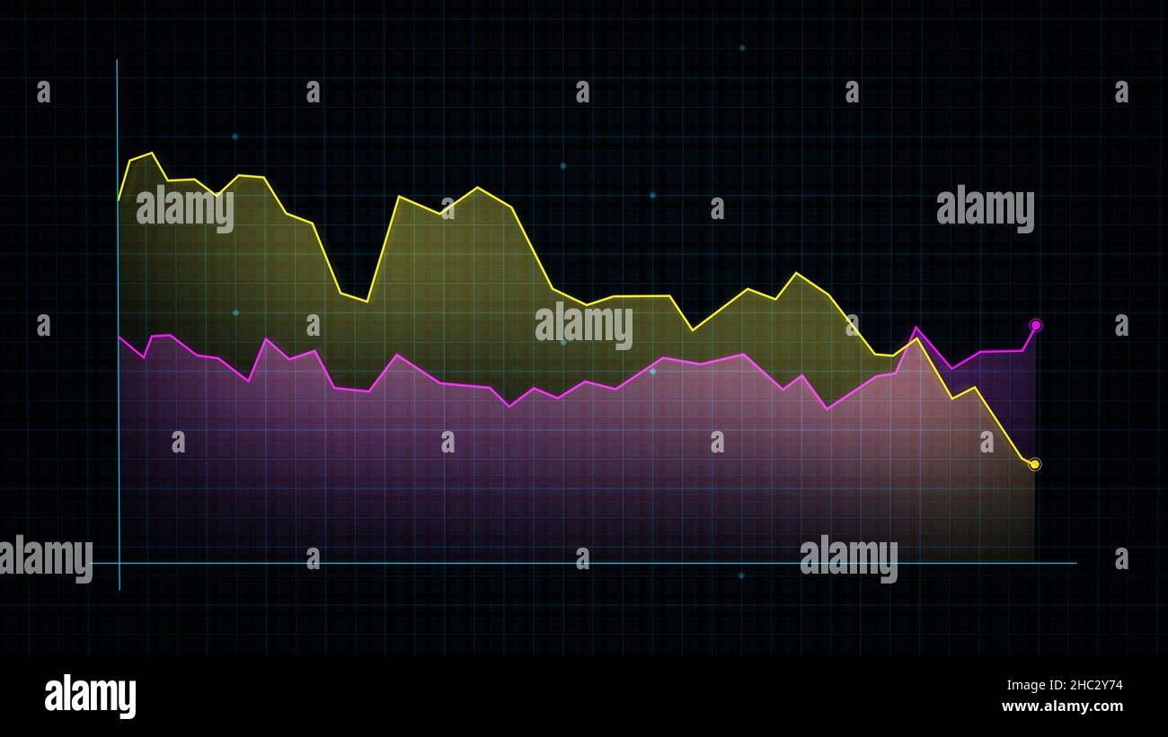3D rendering of a tech-style digital income line graph against a high ...