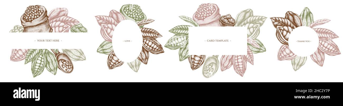 Frames with pastel cocoa beans, cocoa Stock Vector Image & Art - Alamy