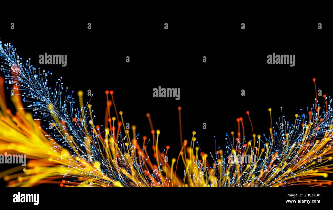 3D rendering of stylish bright colorful branches growing elegantly on a ...