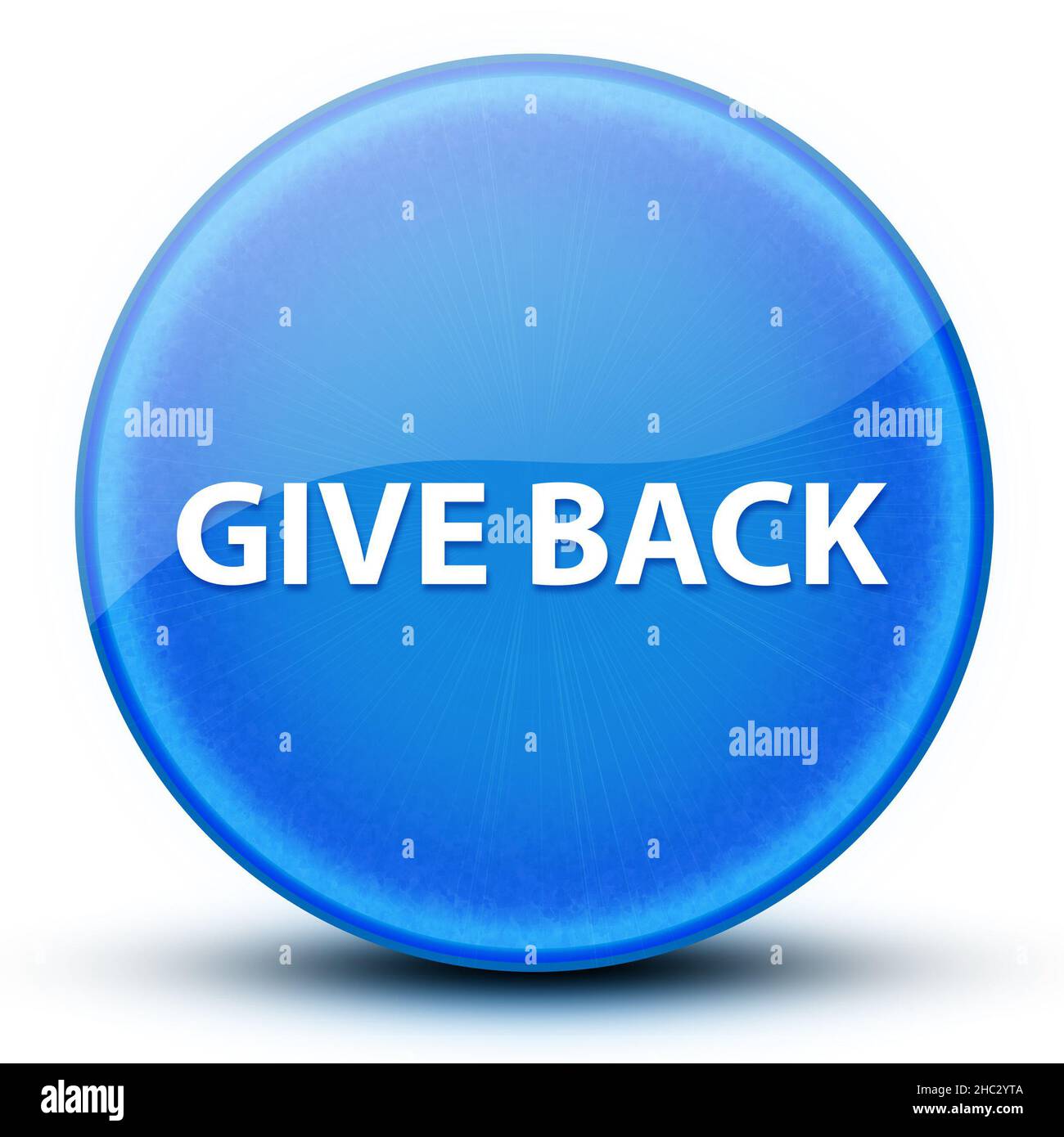 Give Back eyeball glossy elegant blue round button abstract ...