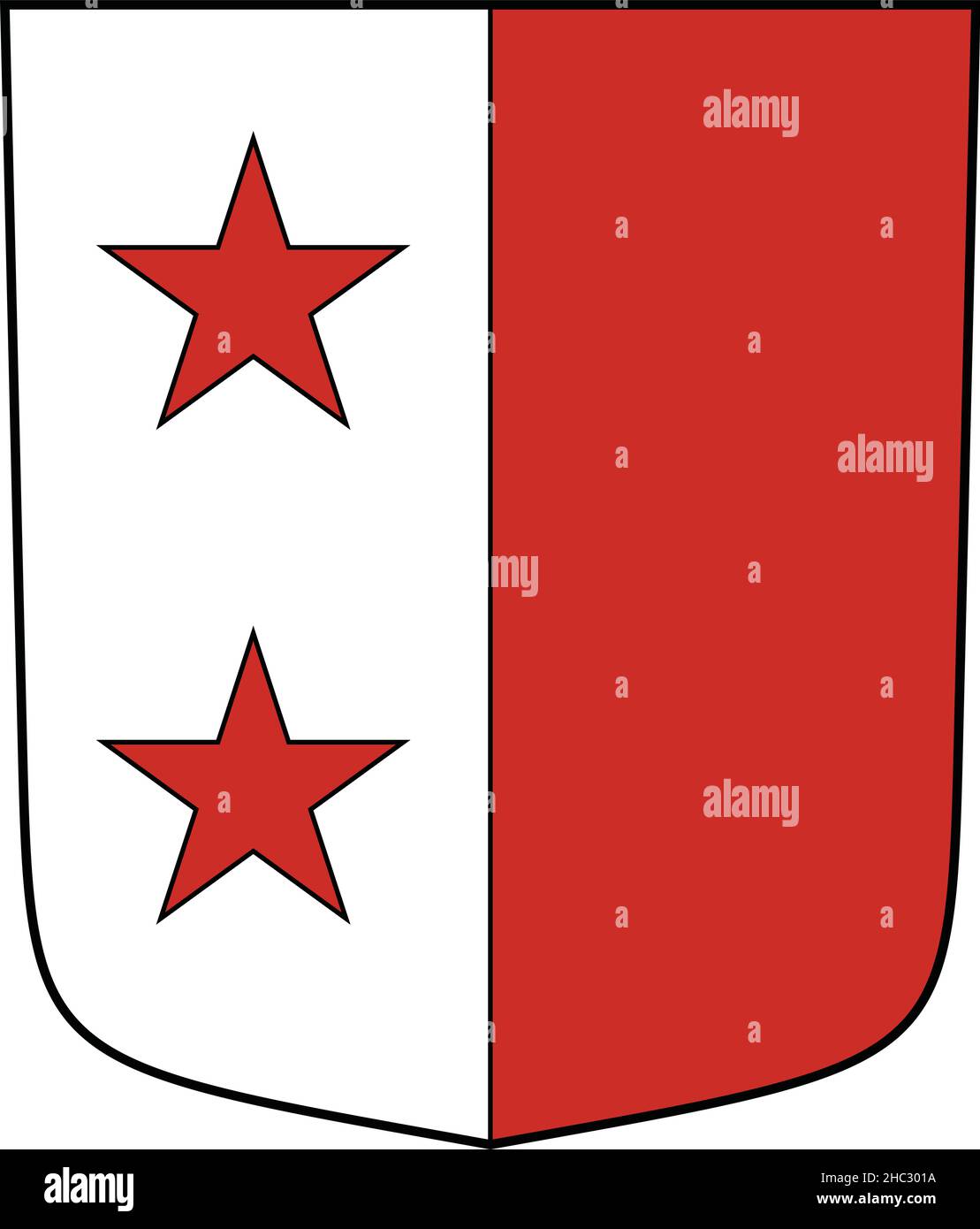 Official coat of arms vector illustration of the Swiss regional capital ...
