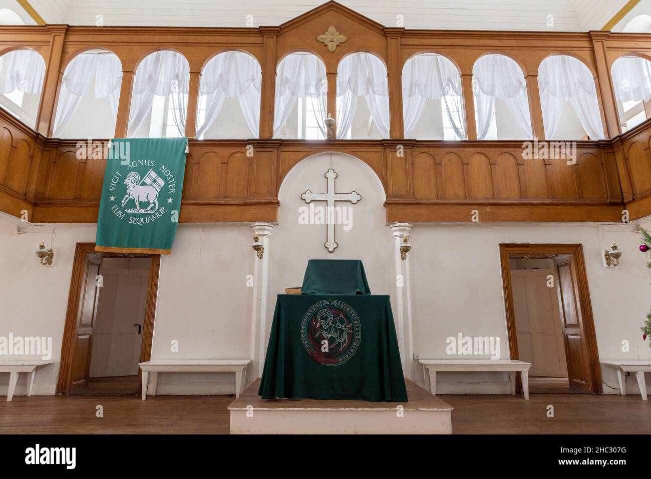 Interior of the Moravian Mission Church at Genadendal, Overberg ...