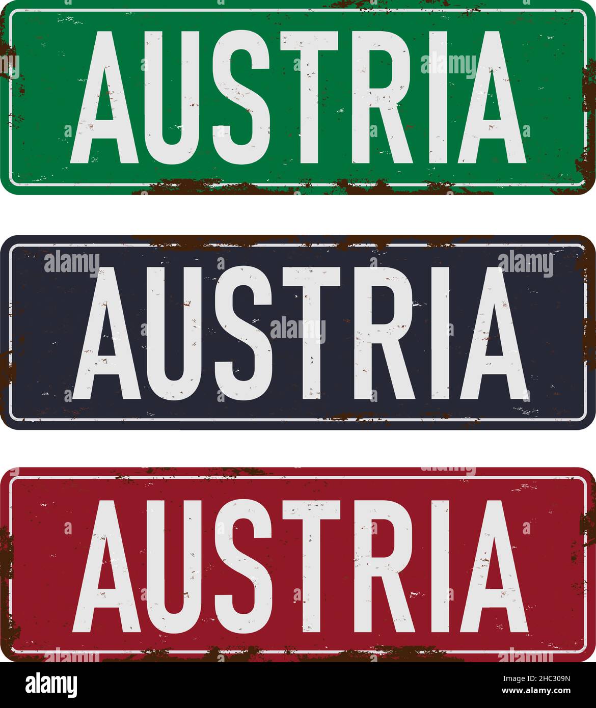 Austria, road sign green vector illustration, road table Stock Vector ...