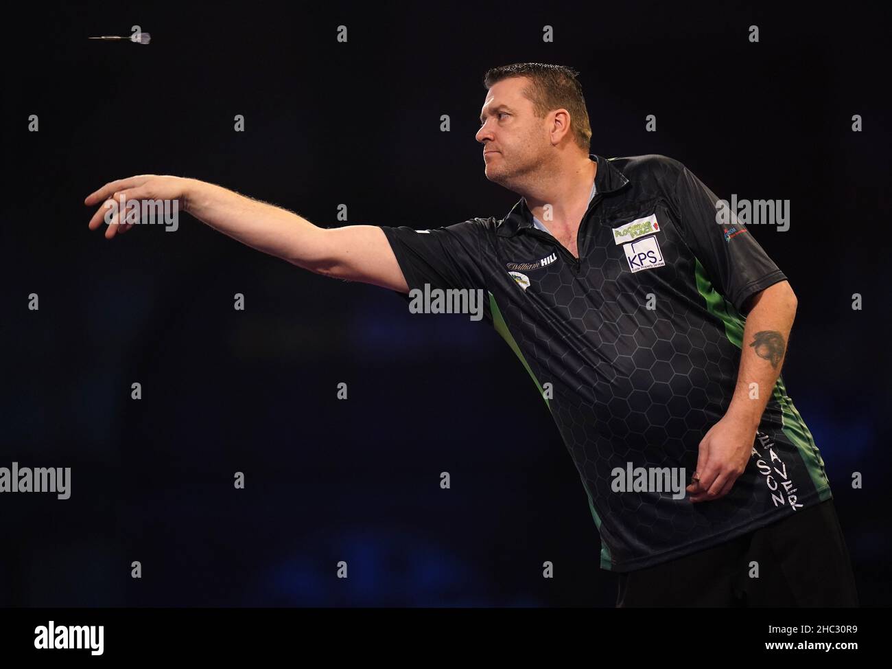 Jason Heaver in action during day nine of the William Hill World Darts ...
