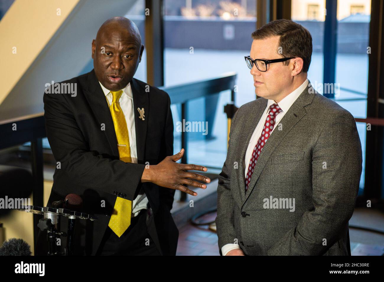 Civil Rights attorney Benjamin Crump speaks alongside attorney Jeffrey ...