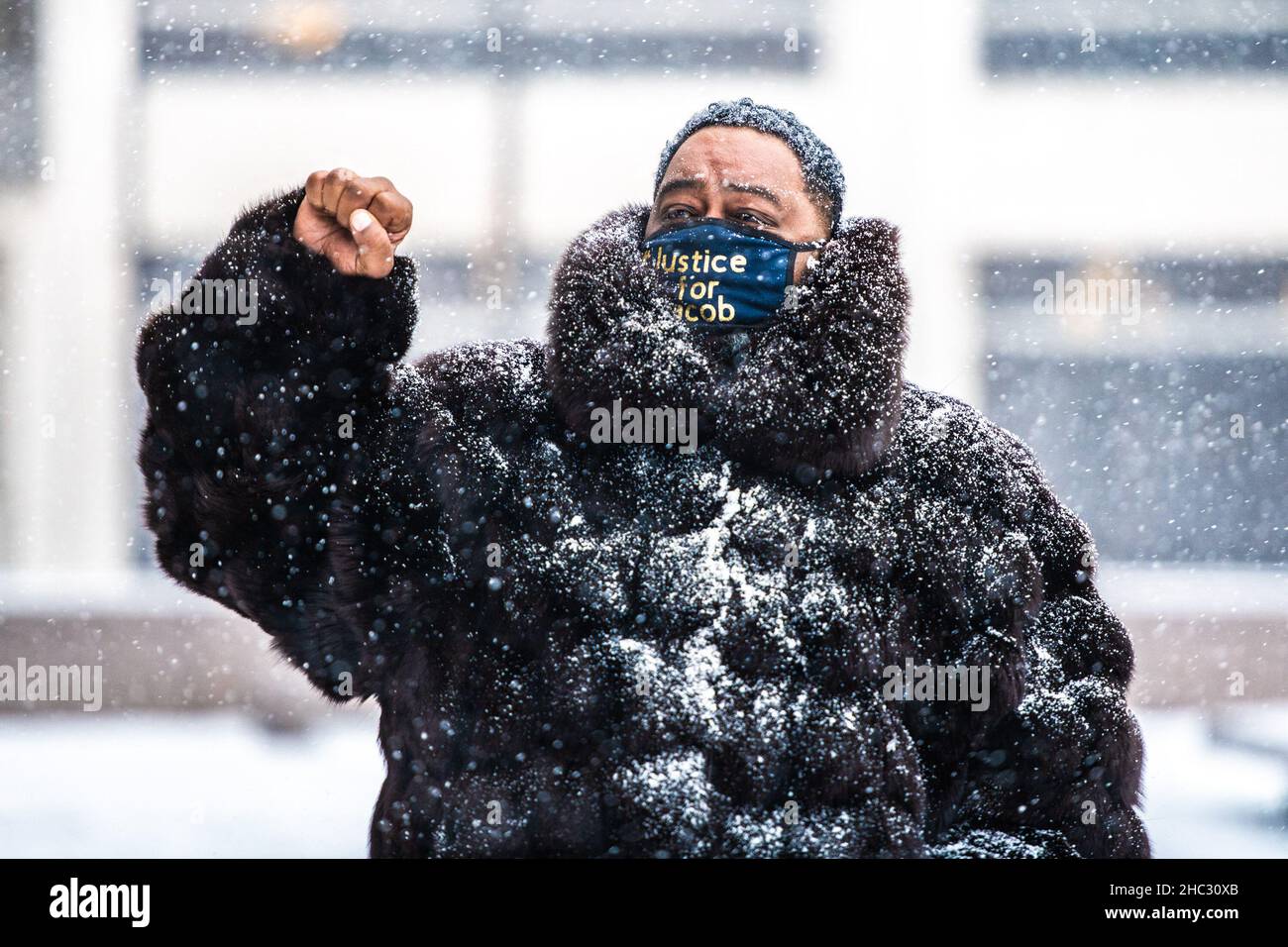 Jacob Blake Sr, the fathr of Jacob Blake Jr arrives of the Hennepin ...