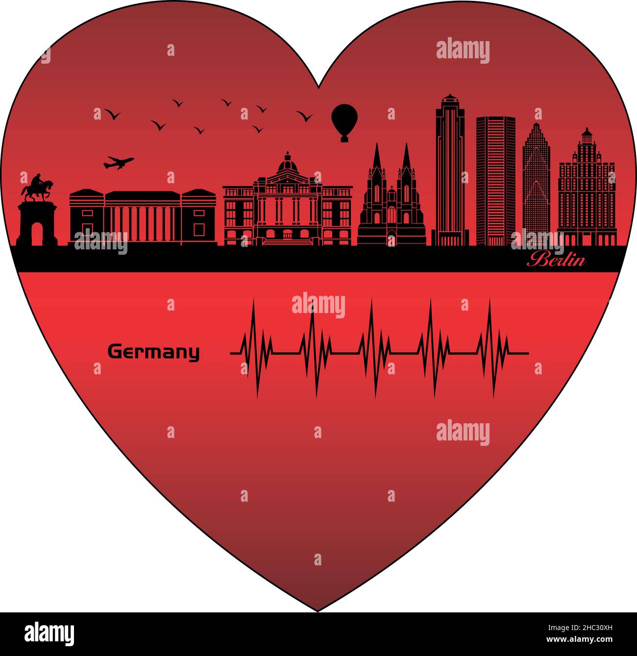 Berlin in the heart Stock Vector Image & Art - Alamy