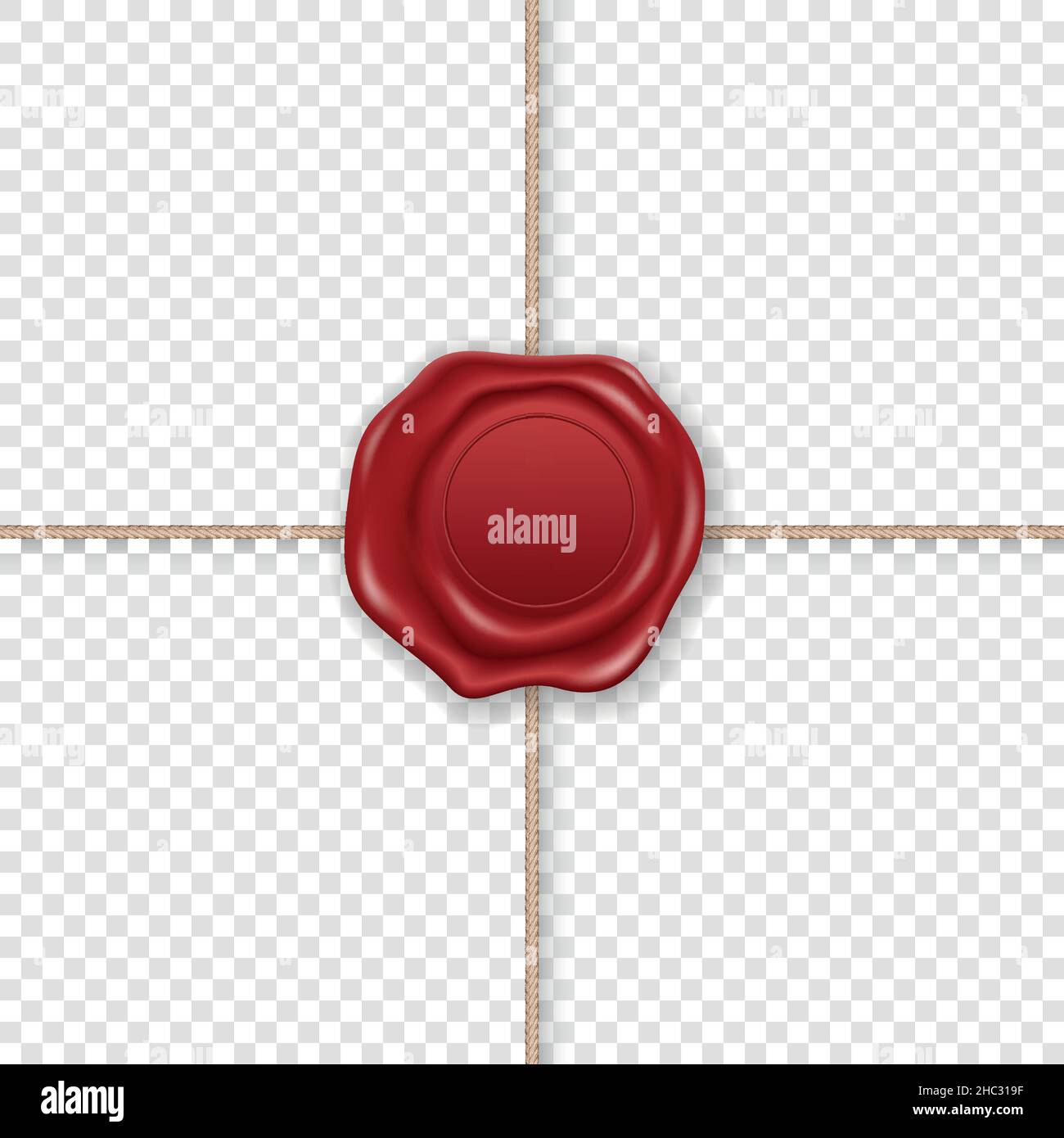 Vector 3d Realistic Vintage Letter Stamp, Wax Seal, Rope, Cross String ...